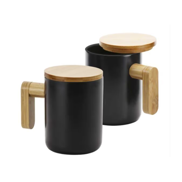Ceramic Mugs with Bamboo Handle and Lid - Sky Star Trading