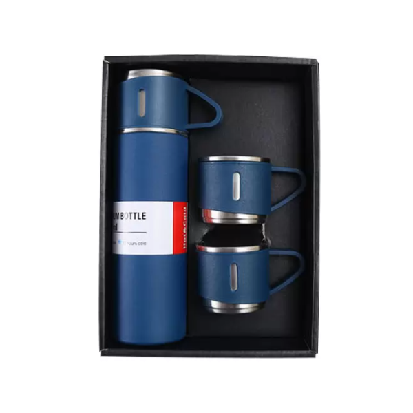 Stainless Steel Flask with 3 cups Set - Sky Star Trading