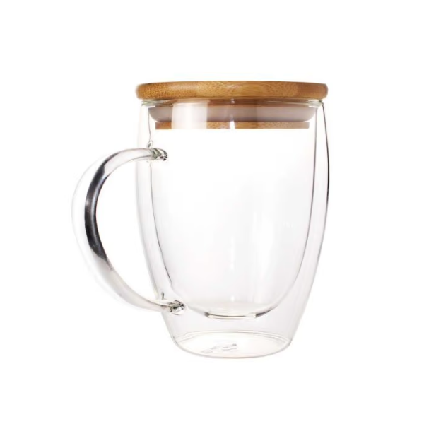 U- Shaped Glass Mug with Bamboo Lid – Sky Star Trading